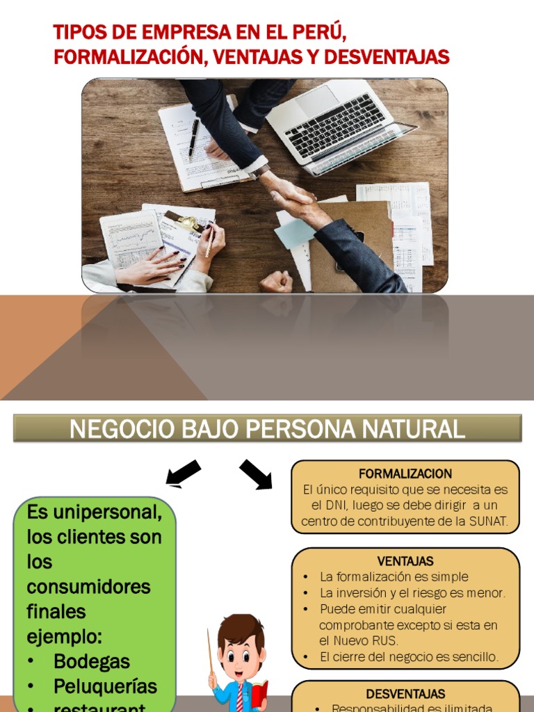 Tipos de Empresa en El Perú, Formalización, Ventajas y desventajas-DANNY CASILLA COPA | PDF ...