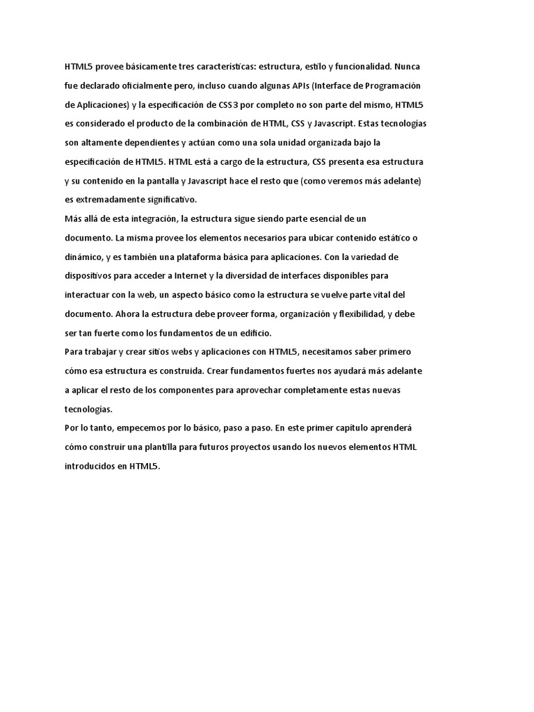 Fundamentos de HTML5: Estructura | PDF