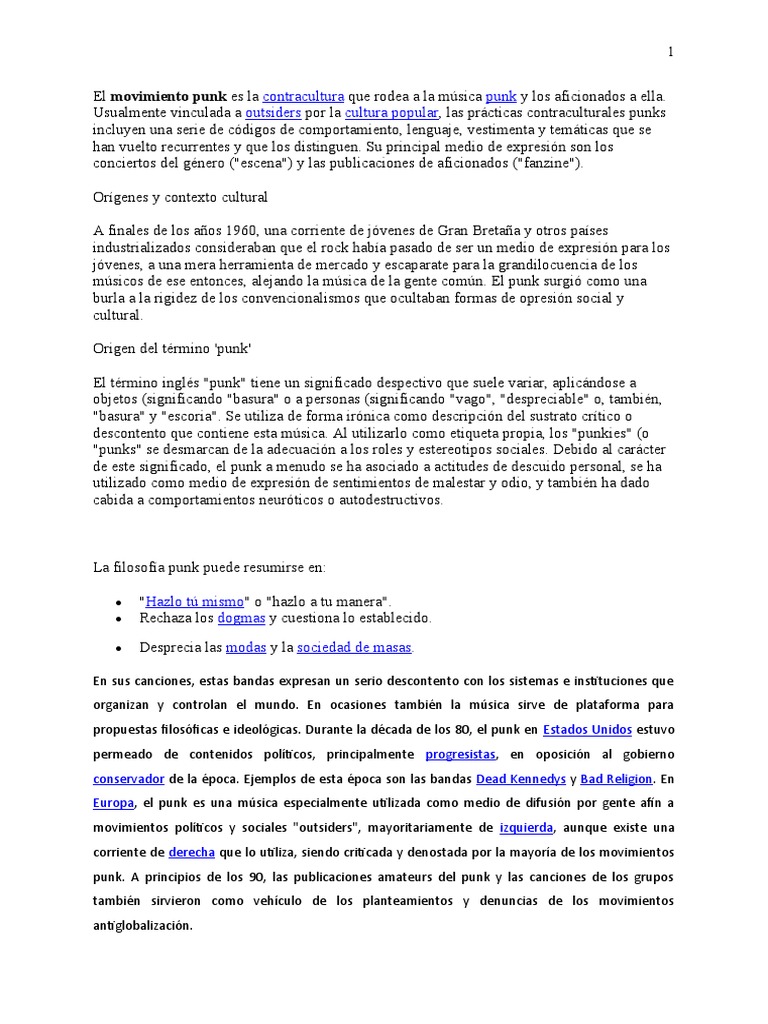 PUNK | PDF | Punk rock | Entretenimiento (general)