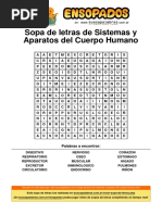 Sopa de Letras de Sistema Circulatorio 105 | PDF | Ciencia y matemáticas