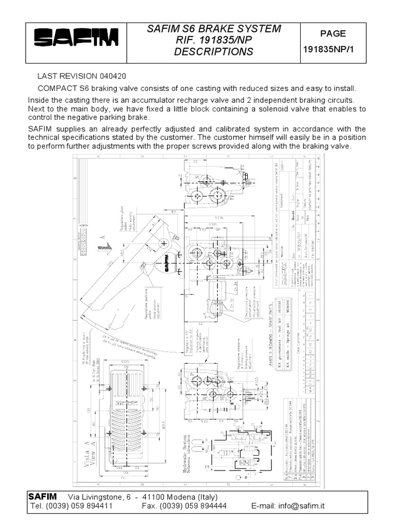 SAFIM S6 Brake System Overview | PDF | Valve | Brake