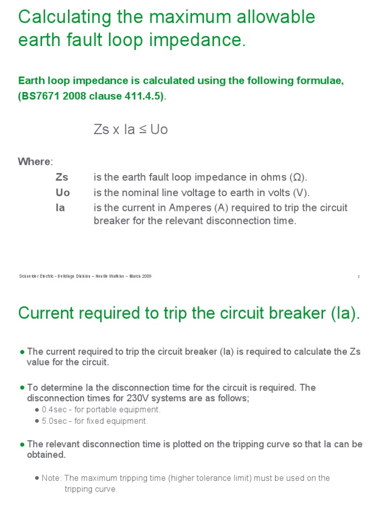 Earth Fault Loop Impedance | PDF