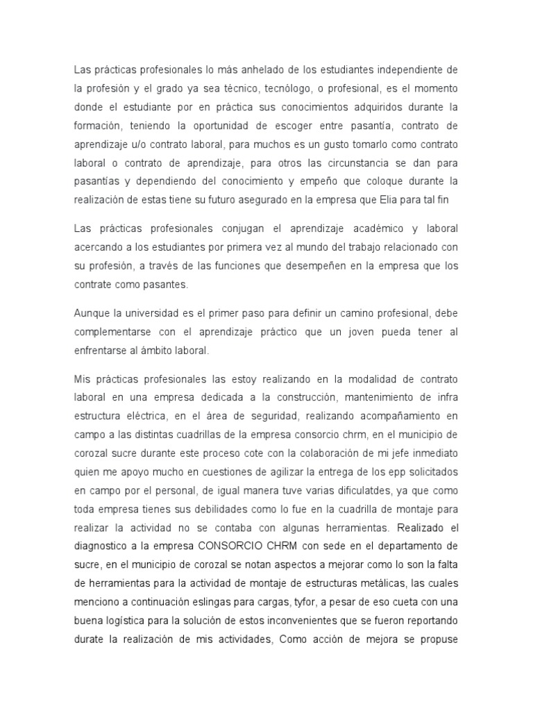 Aprendizajes en Prácticas Profesionales | PDF | Aprendizaje | Labor