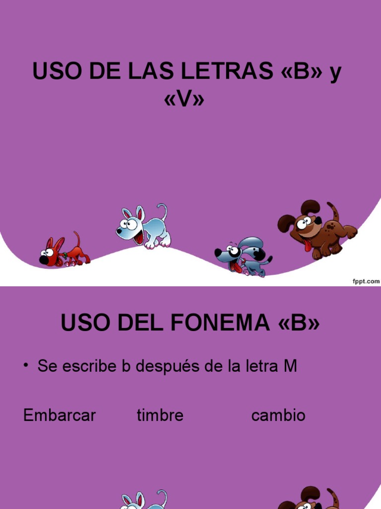 Uso de Las Letras B Y V | PDF | Sintaxis | Gramática