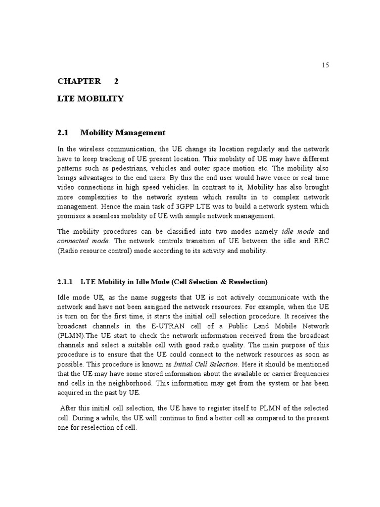 Lte Mobility Connected Mode The Network Controls Transition Of Ue Between The Idle And Rrc