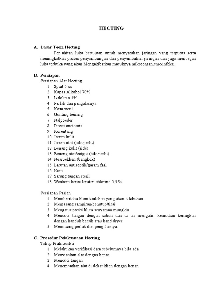 Prosedur Hecting dan Up Hecting | PDF | Sains & Matematika