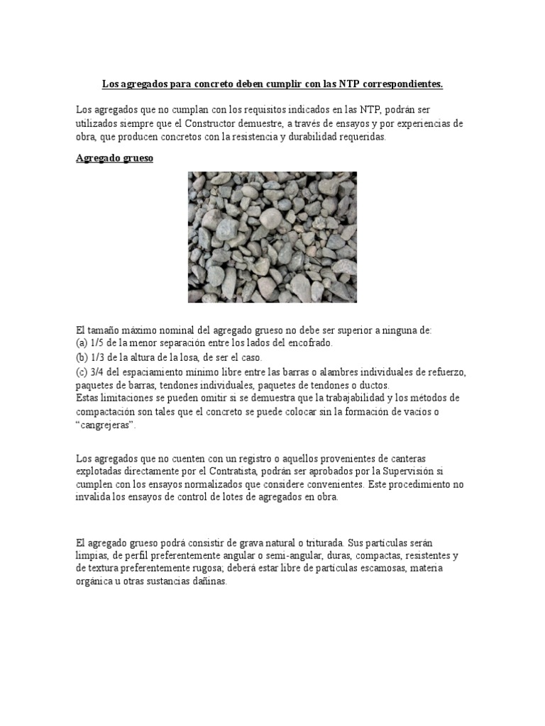 Tamaño Máximo del Agregado Grueso | PDF