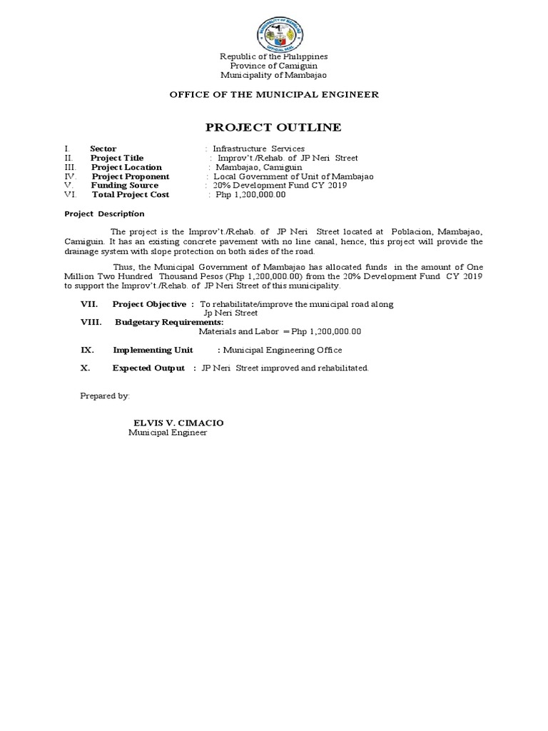 Sample Project Outline