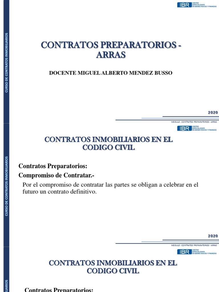 Contratos Preparatorios Arras | PDF | Ley común | Derecho privado