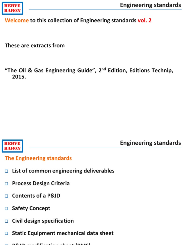 Oil & Gas Engineering Standards Guide | PDF | Specification (Technical ...