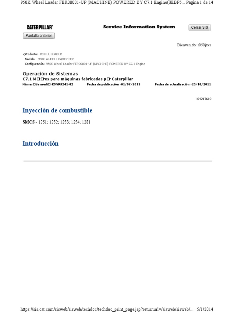 Sistema de Combustible Motor c7 1 | PDF