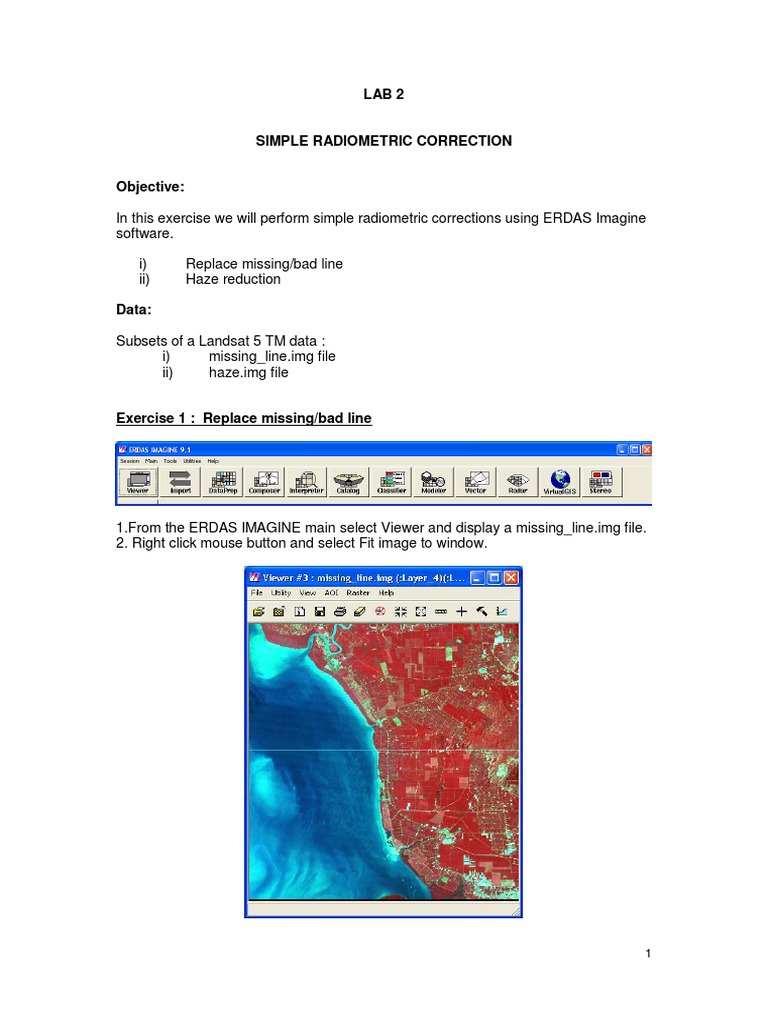 Lab 2 Radiometric Correction | PDF | Remote Sensing | System Software