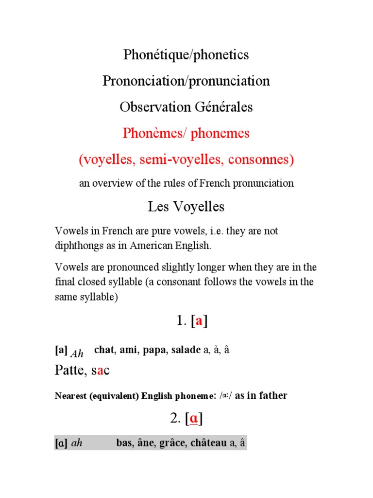 French Phonemes | Phoneme | Syllable