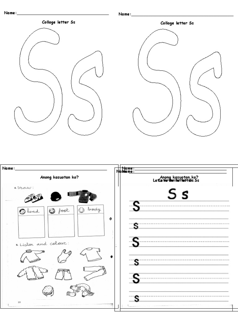 Collage Activities for Letter S | PDF | Language Arts & Discipline