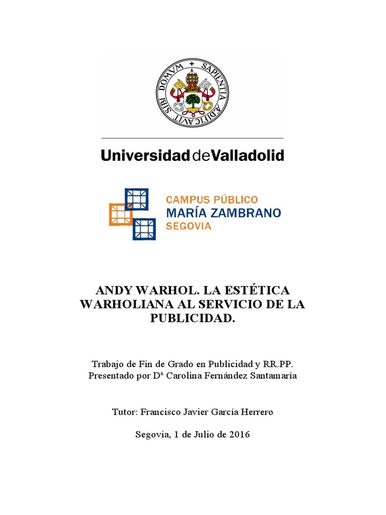 TFG-N 454 PDF | PDF | Andy Warhol | Pinturas