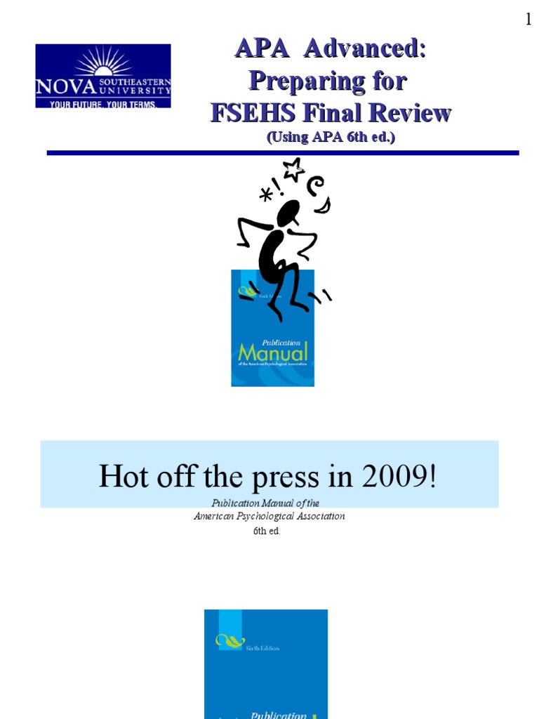 APA Advanced: Preparing For FSEHS Final Review | PDF | Digital Object ...