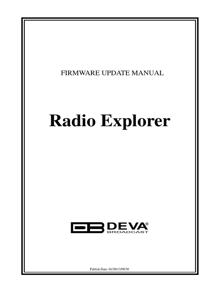 Radio Explorer: Firmware Update Manual | PDF