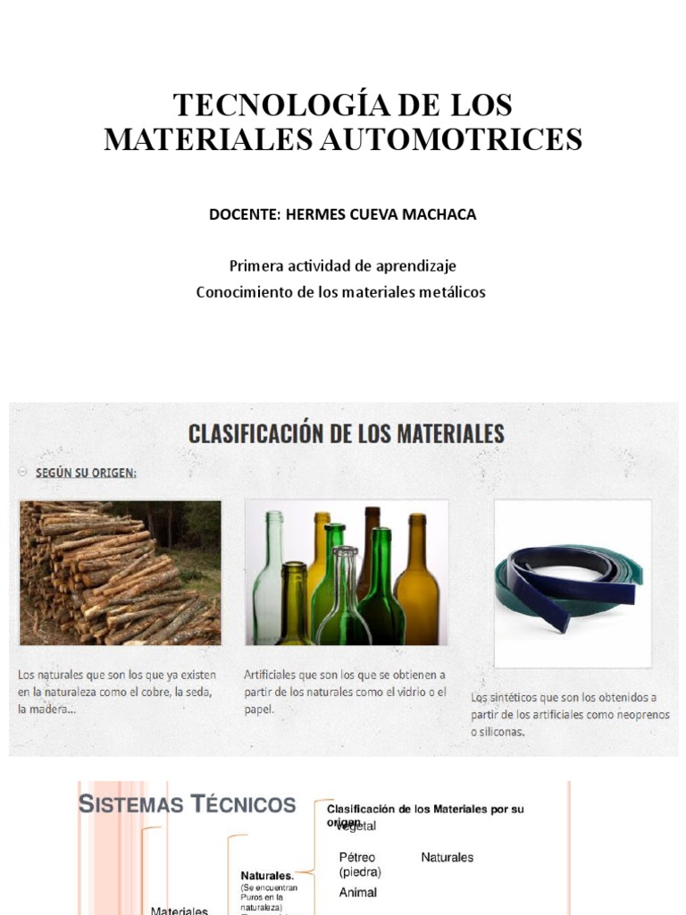 Tecnología de Los Materiales Automotrices | PDF