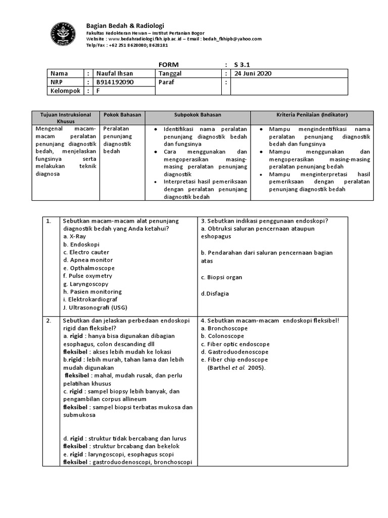 FORM S 3.1 - Naufal Ihsan - B94192090 | PDF
