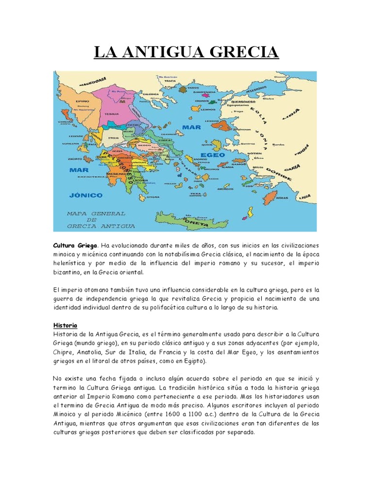 Mapa y Cultura de la Antigua Grecia | PDF | Antigua Grecia | Grecia