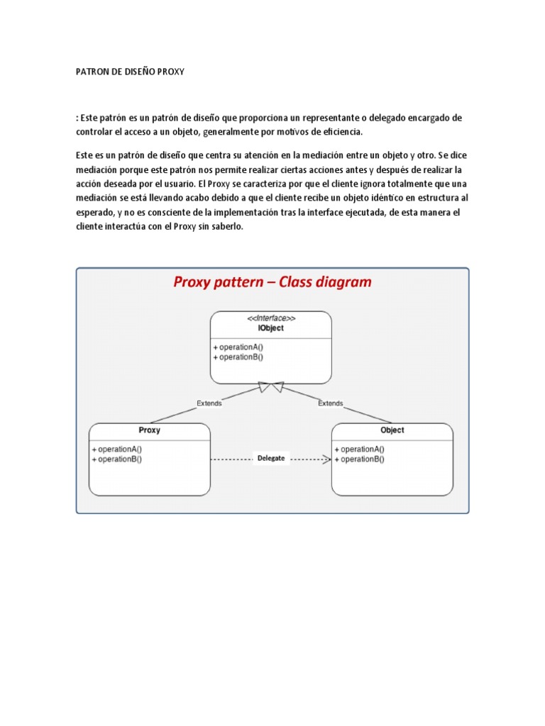 Patron de Diseño Proxy | PDF | Servidor proxy | Puntero (Programación ...