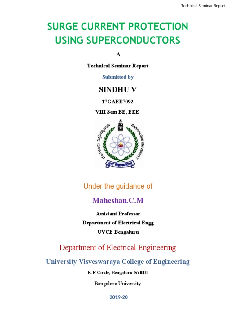 Surge Current Protection Using Superconductors: Sindhu V | Download ...