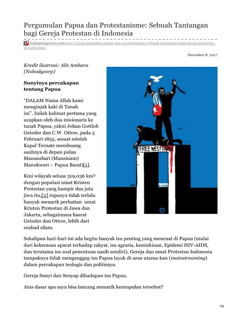 Pergumulan Papua Dan Protestanisme Sebuah Tantangan Bagi Gereja ...