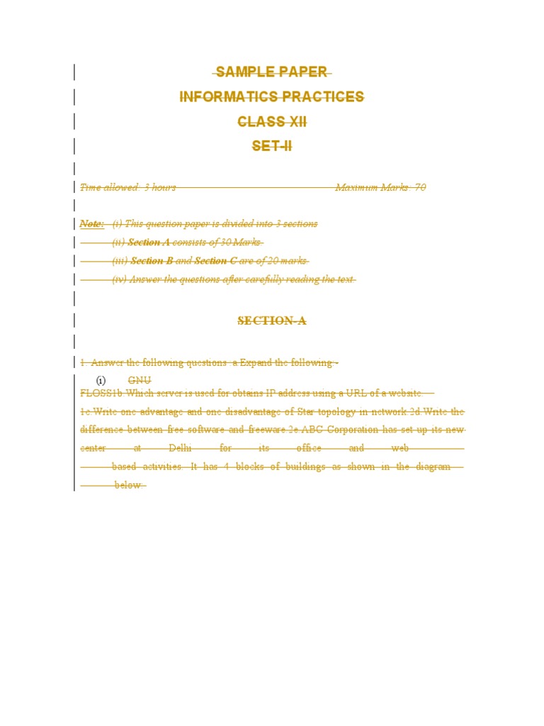 Sample Paper Informatics Practices Class Xii Set-Ii | PDF | Method (Computer Programming ...