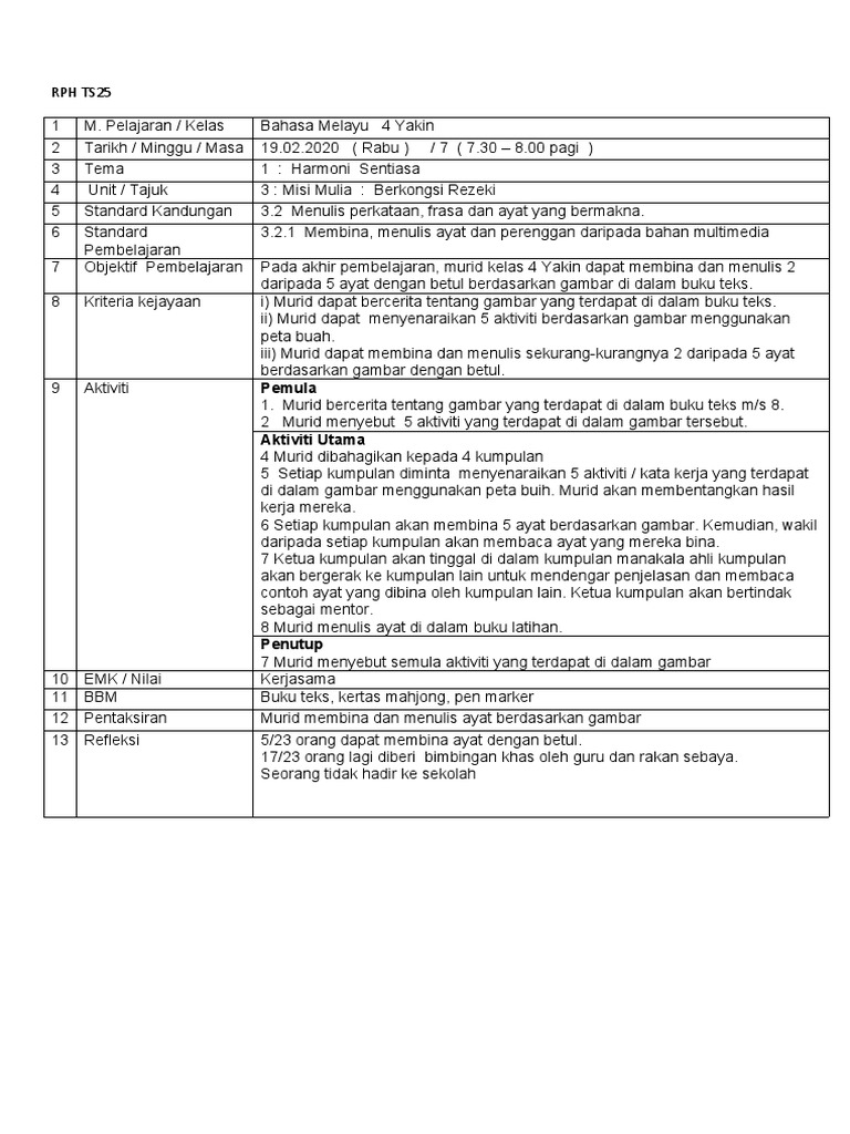 RPH TS25 Terbaru | PDF