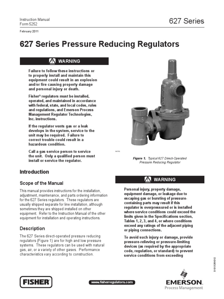 Regulador Fisher 627 | PDF | Valve | Pipe (Fluid Conveyance)