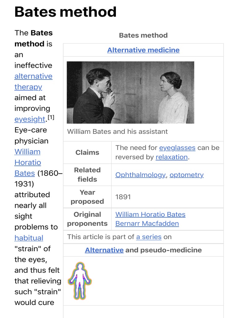 Bates Method - Wikipedia | PDF | Pseudo Scholarship | Vision