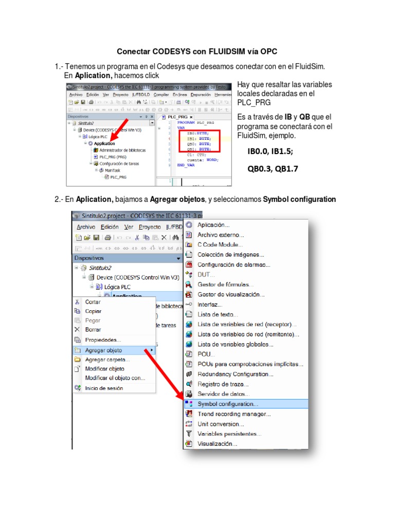 Conectar CODESYS y FLUIDSIM vía OPC | PDF | Negocios | Informática