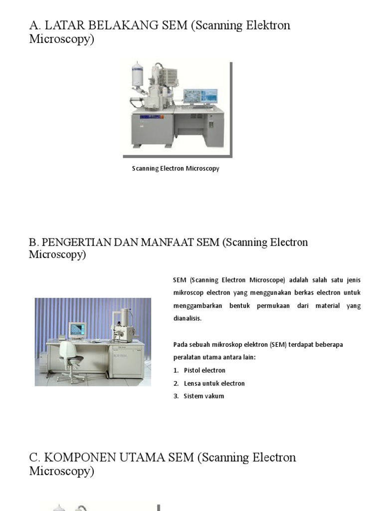 A. LATAR BELAKANG SEM (Scanning Elektron Microscopy) | PDF