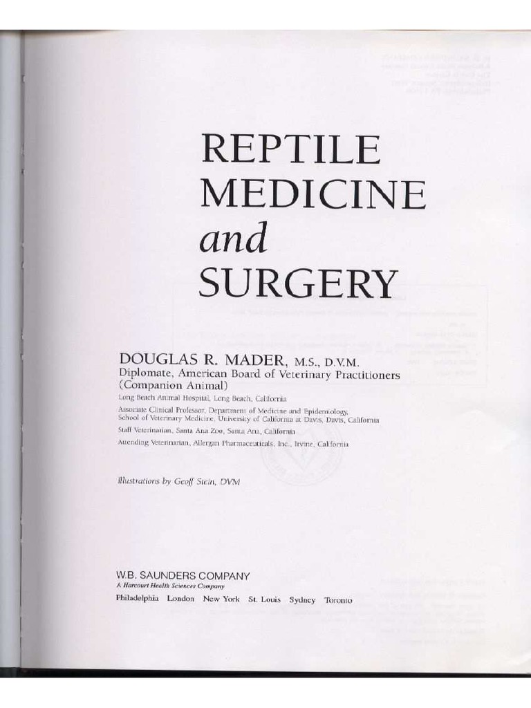 REPTILE MEDICINE AND SURGERY-Douglas R.Mader PDF | PDF