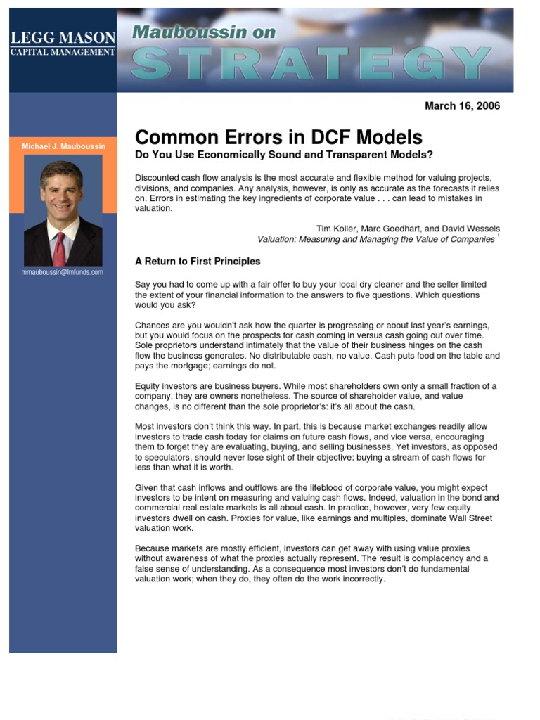 Common DCF Model Errors Explained | PDF | Discounted Cash Flow | Beta ...