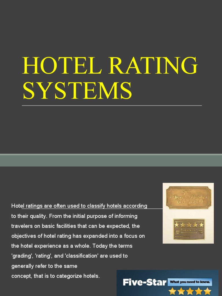 Hotel Rating System | PDF | Hospitality Industry | Service Industries