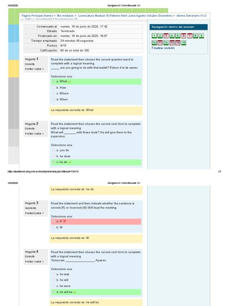 Exam1 - Assignment 1 Questionnaire U1 | PDF | Lexicology | Lexical Semantics