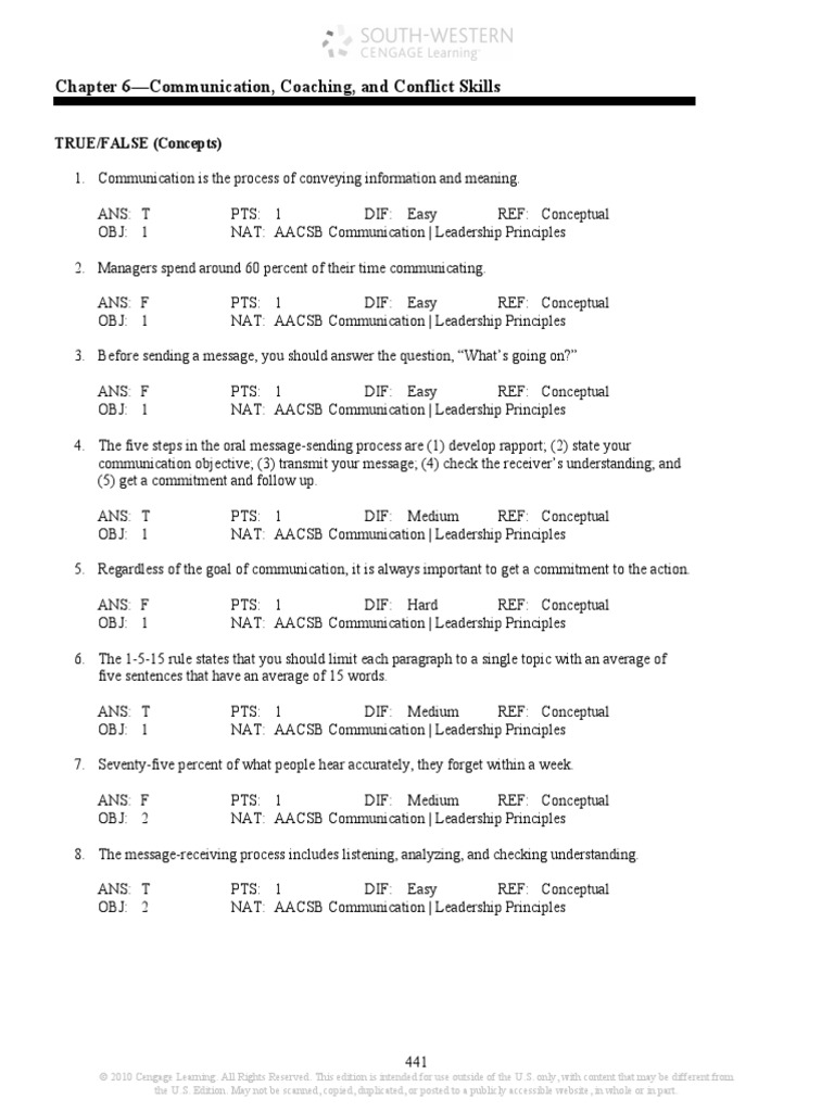 Q2 Communication Lussier4eTB - ch06 | PDF | Conflict Resolution ...