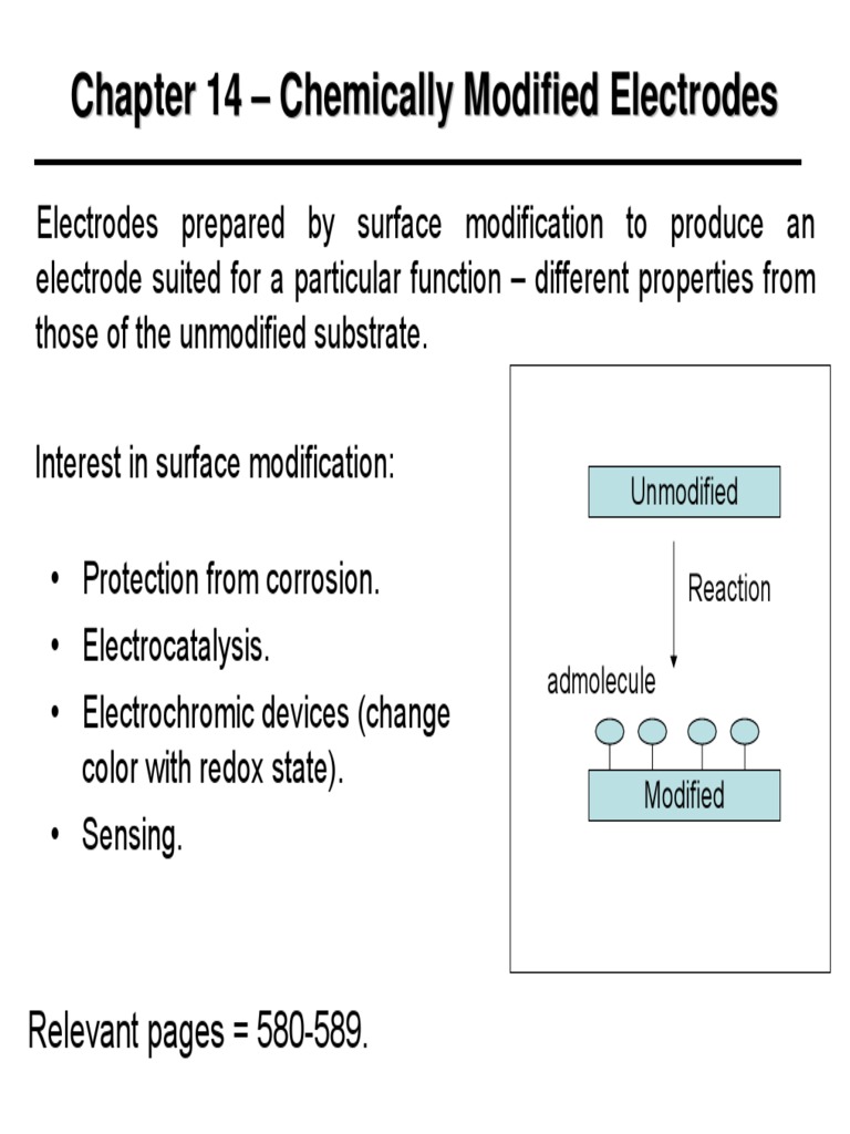 8chapter 14 - Chemically Modified Electrodes | PDF | Adsorption | Polymers
