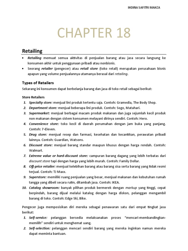 Contoh Tipe Pengecer Modern | PDF