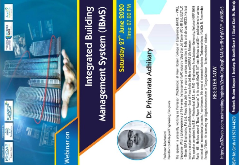 Integrated Building Management System (ISHRAE Webinar) by DR P Adhikary, Professor - Mechanical ...