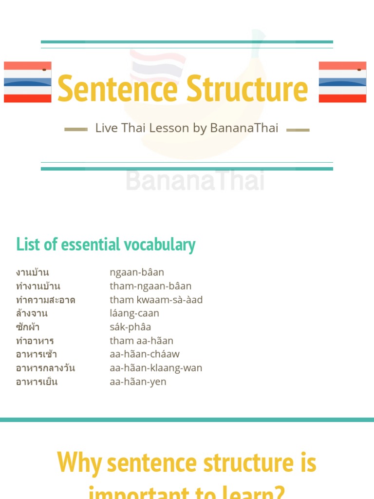Live - Sentence Structure by BananaThai | PDF