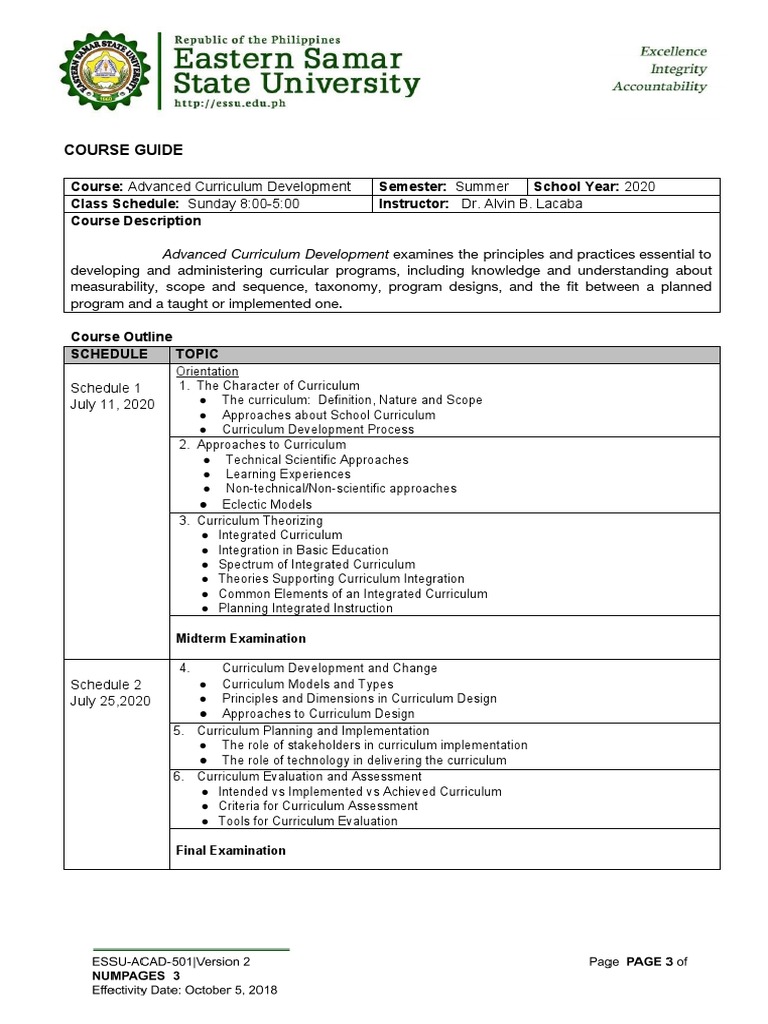 Course Guide Advanced Curriculum Summer 2020 | PDF | Education Theory ...