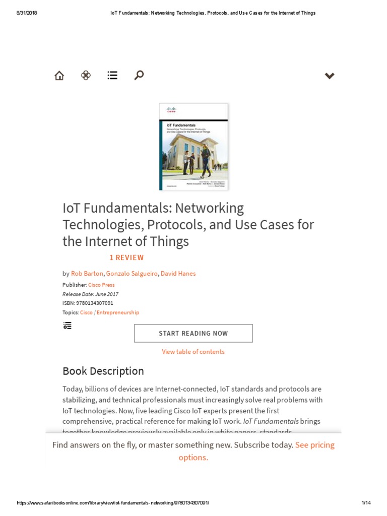 IoT Fundamentals - Networking Technologies, Protocols, and Use Cases ...