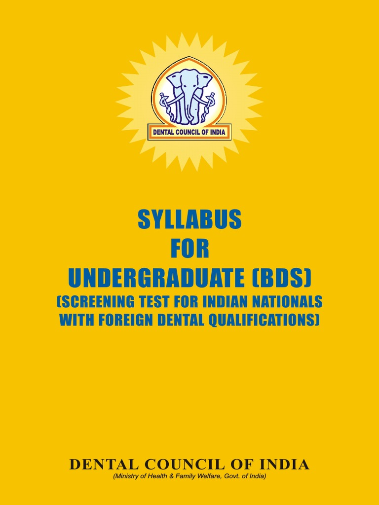 BDS Screening Test Syllabus India | PDF | Human Tooth | Heart