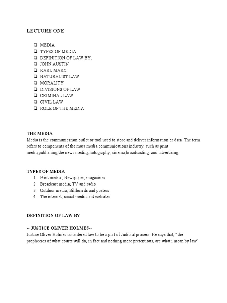 Media Law Note | PDF | Burden Of Proof (Law) | Equity (Law)