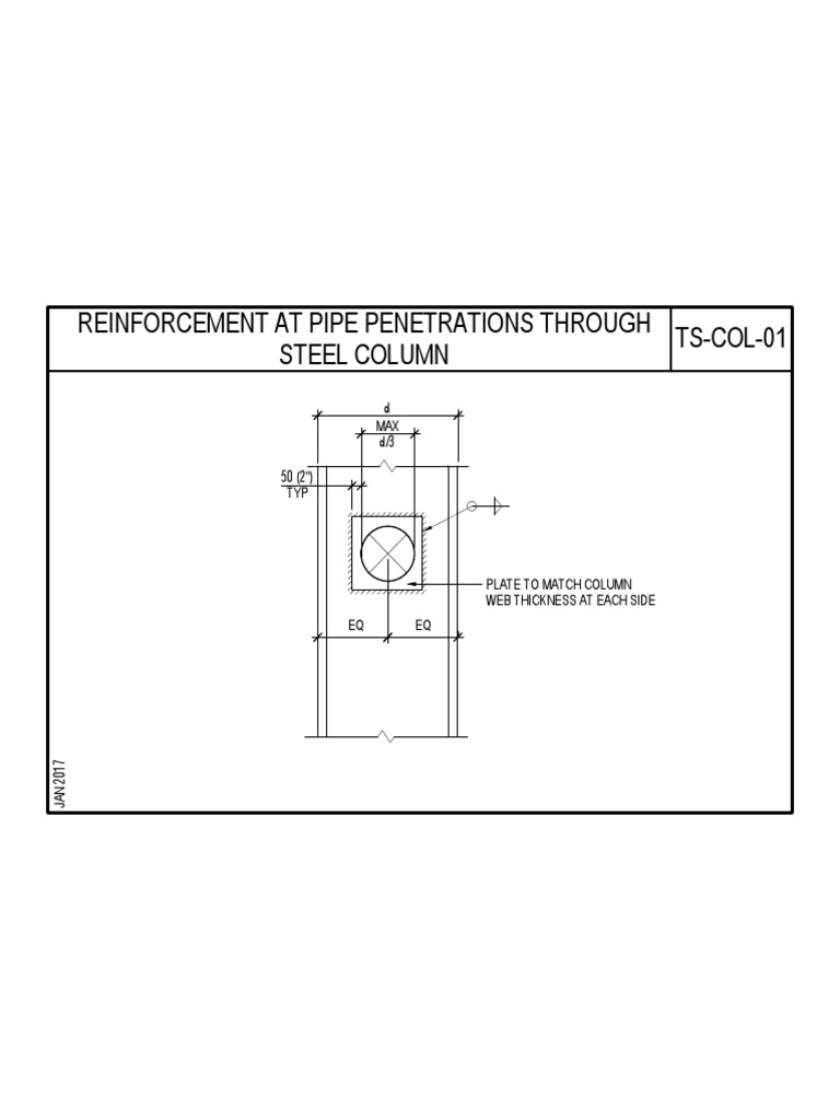 Reinforcement at Pipe Penetrations Through Steel Column TS-COL-01 | PDF ...