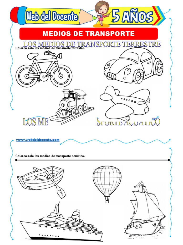 Medios de transporte terrestre, acuático y aéreo | PDF