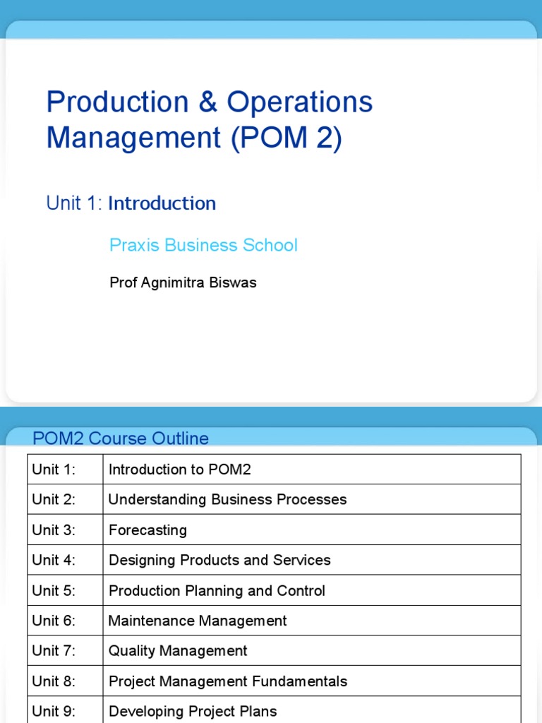 POM2.1 - Introduction To POM2 | PDF | Operations Management | Resource
