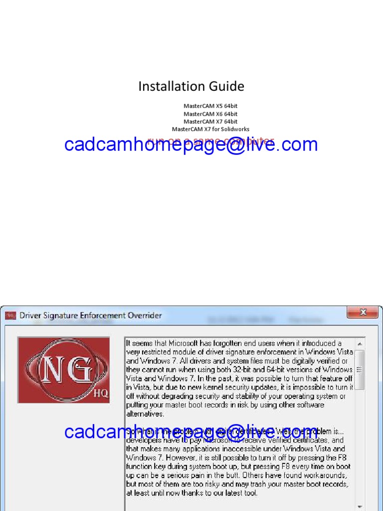 MasterCam x7 Installation Guide | PDF